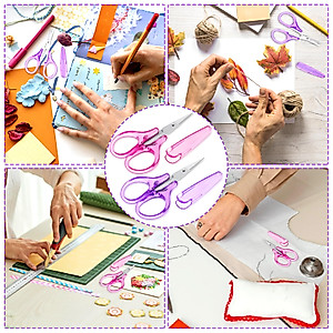 3.4 Inch Craft Scissors, 2 Pcs All Purpose Scissors Scrapbooking Scissors Straight Cutting Mini Scissors with Protective Cover for Embroidery Quilting Sewing Knitting Crafting Cross Stitch Crochet