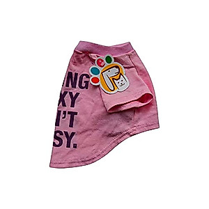 PETMONT Casual T-Shirt for Pets Desing: Being Ain't Easy Pink Great for Small and Medium Dogs Size Small