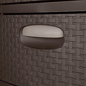 Sterilite 01986P01 3 Weave Drawer Unit, Espresso with Driftwood Handles and Legs, 1-Pack