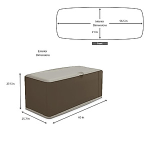 Rubbermaid Extra Large Resin Weather Resistant Outdoor Storage Deck Box, 120 Gal., Putty/Canteen Brown, for Garden/Backyard/Home/Pool