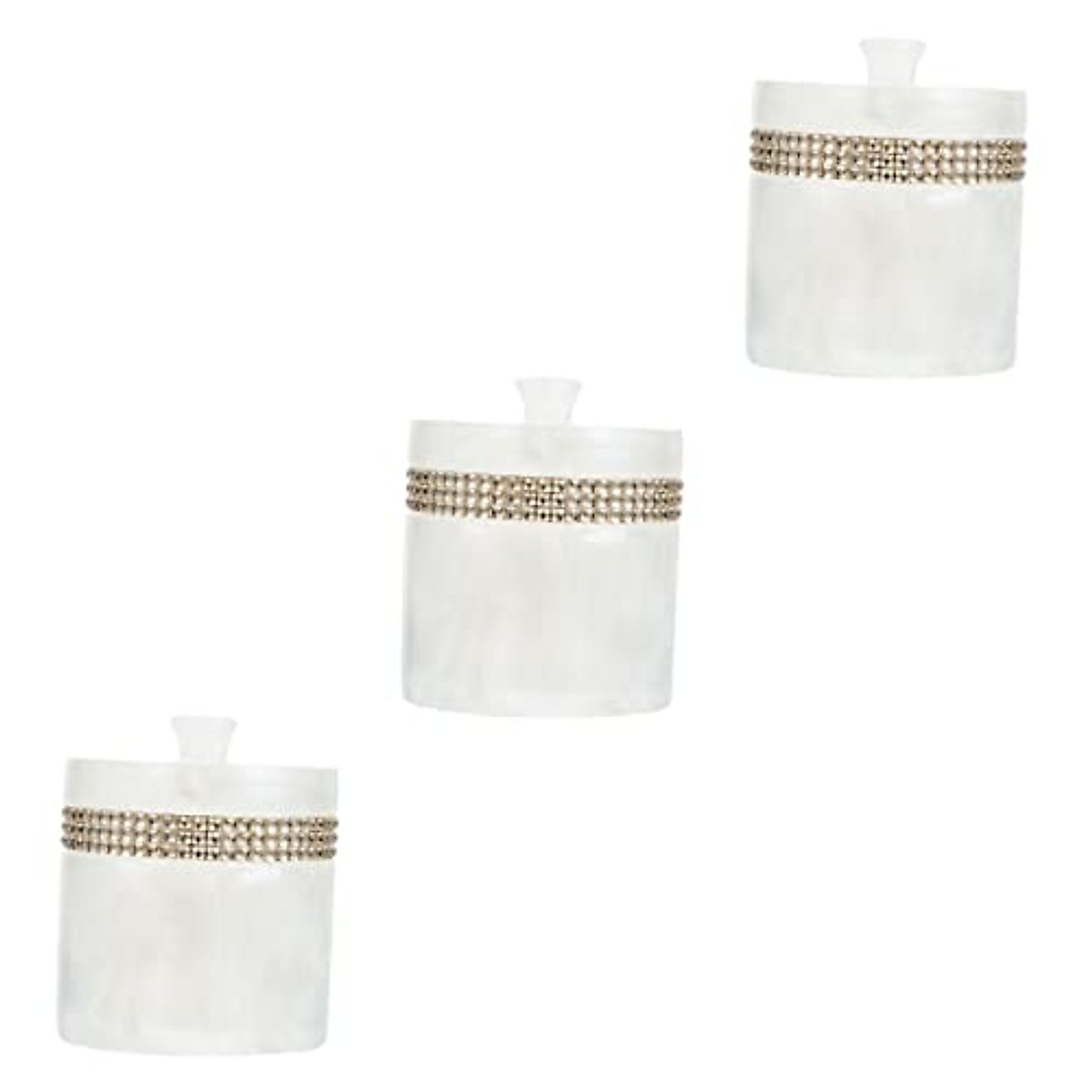 Cabilock Resin Swab Box Storage Boxes with Lids Toothpick Dispenser for Home Candy Jars with Lids Snack Jars Resin Swab Container Swabs Pad Can Cotton Swab Holder Cotton Pad Container 3pcs