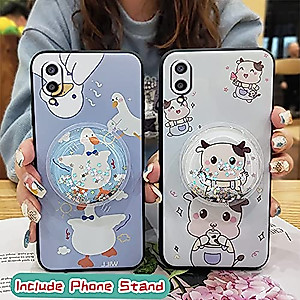 Silicone Anti-dust Lulumi Phone Case for Samsung Galaxy A02/M02/SM-A022F/A022M, Shockproof Armor case Foothold Drift Sand Cover TPU Cartoon Glisten Cartoon Dirt-Resistant Anti-Knock, 9