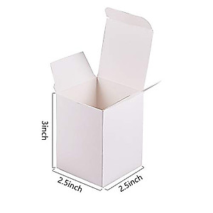 BENECREAT 60PCS Gift Boxes White Paper Boxes Party Favor Boxes 2.5x2.5x3 with Lids for Wedding Party Favors, Festival Gift Wrapping