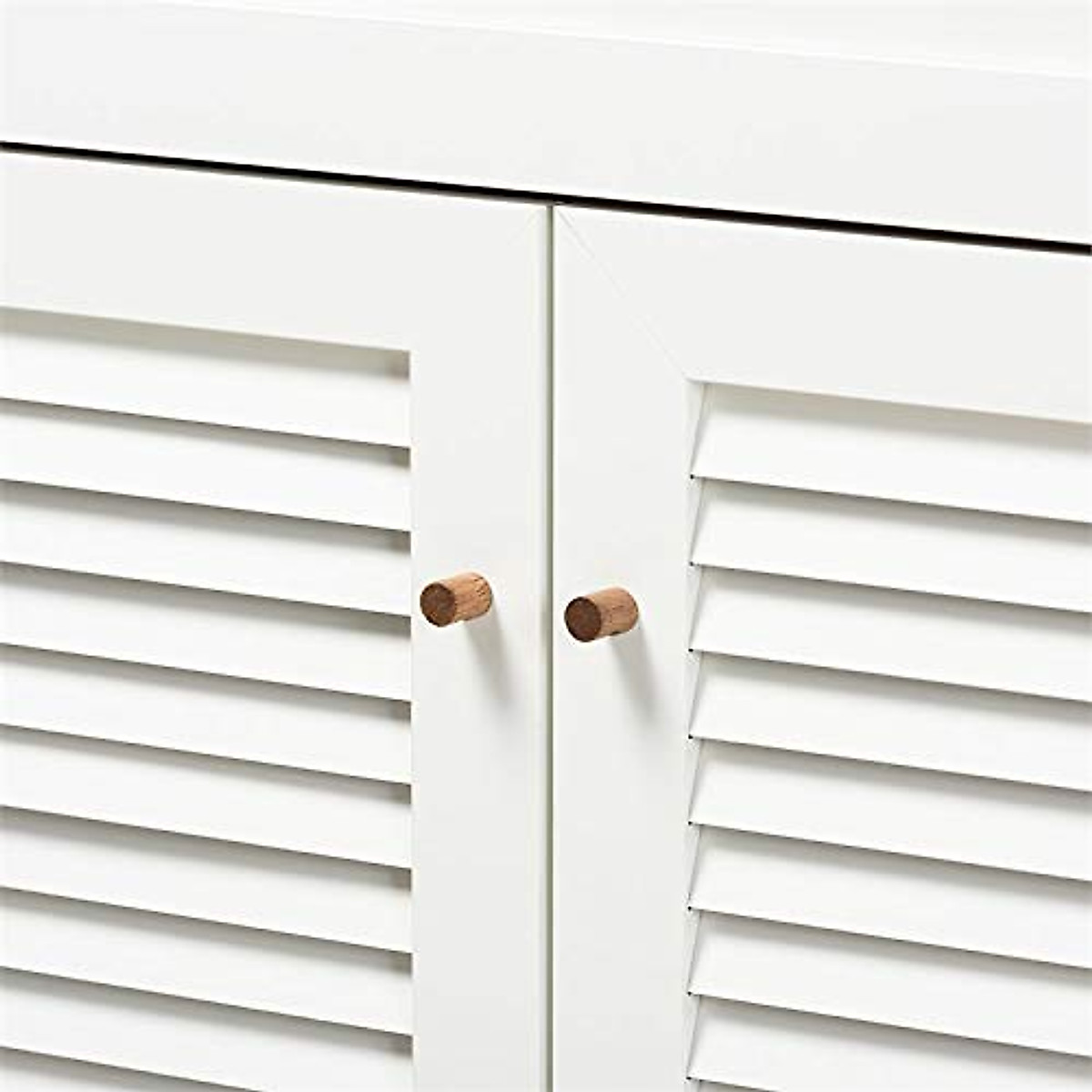 BOWERY HILL Walnut Finished 11-Shelf Wood Shoe Cabinet with Drawer