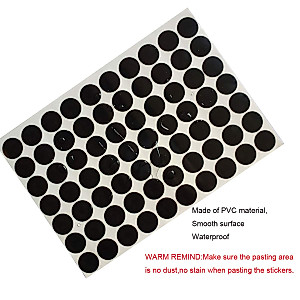 4 Sheet PVC Self-Adhesive Screw Hole Stickers,18mm Screws Covers Caps for Cabinet Wardrobe