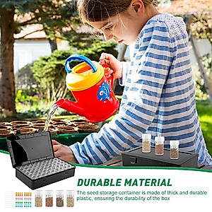 TLPCRKI 60 Slots Seed Storage Box, Opaque Light Proof Seed Organizer Storage Organizer with 3 Sheet Label Stickers, Seed Container for Flower Vegetable Plants Garden