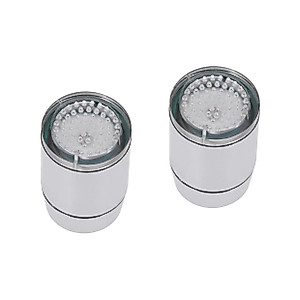 OSALADI 2pcs 7 Jump Change Tap Led Color Sink Faucet Kitchen Water Faucet Hot Cold Bath Faucets Bathroom Faucets Water Power Bathroom Sink Faucet 7-Color Tap Basin Faucet Light