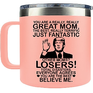 Mothers Day Gifts for Mom - Mothers Day Gifts from Daughter, Son, Kids - Funny Gifts for Women, Wife - Mother Gifts - Mom Birthday Gifts - Birthday Gifts for Mom - Present for Mom Mug 14oz, Pink