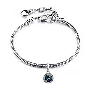 Chili Jewelry Sparkling Blue Letter C Charm Personalized Initial Name Jewelry Compatible With Pandora Charms Bracelets