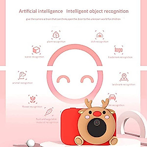 Digital Cameras for Photography Kids Digital Camera, Cartoon Digital Smart Children Camera for Kids Object Recognition/Voice Broadcast/HD Photography/Video Recording