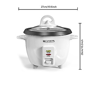 Mishcdea Rice Cooker 10 Cups Uncooked & Food Steamer (20 Cooked), Electric Rice Cooker Fast Cooking With Keep Warm, Removable Non-stick Pot, All-In-One Cooker for Grains, Soups, Oatmeal or Veggies - White