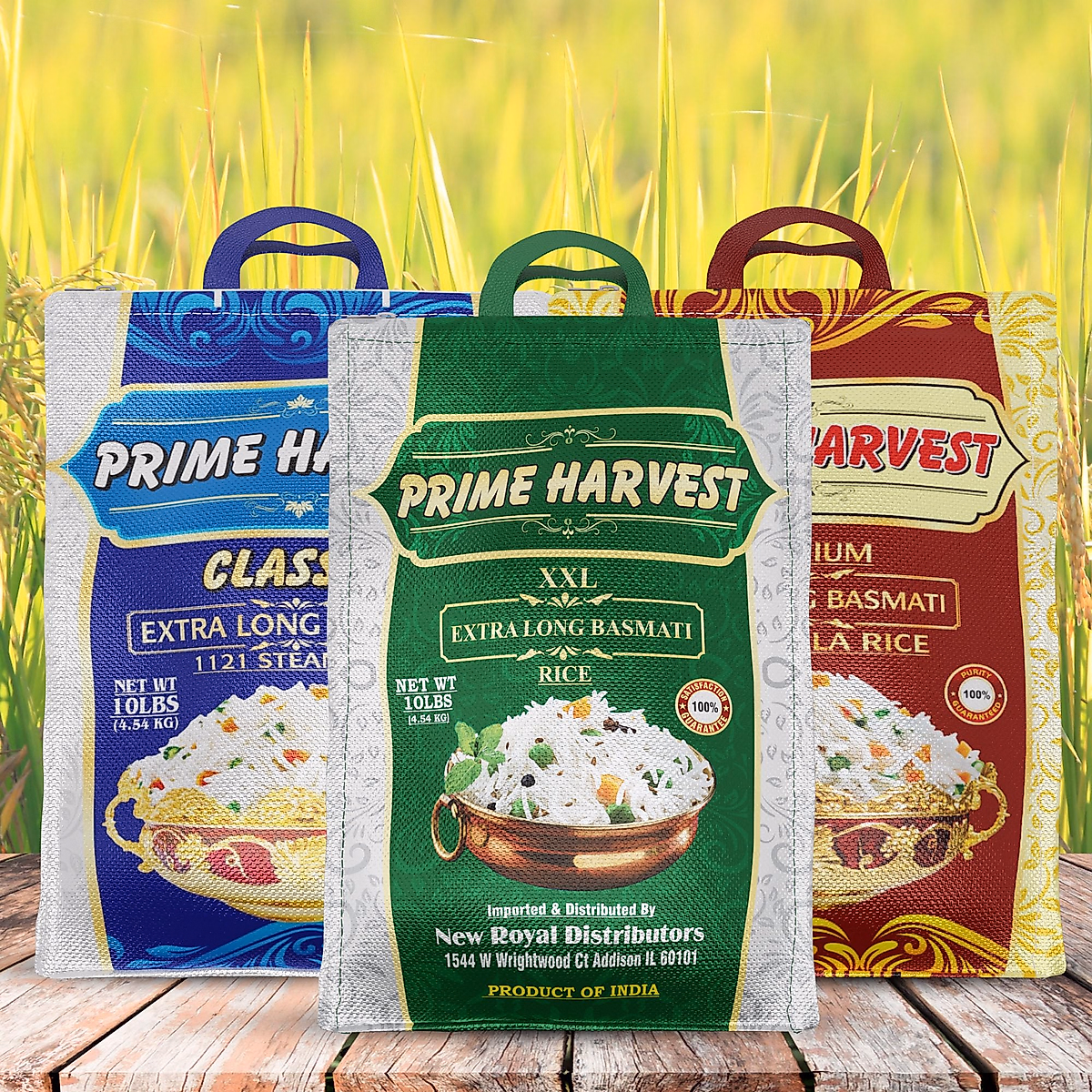 Prime Harvest Basmati Rice 10lbs Parboiled Premium Sella - Extra Long Grain, 10-Pound rice bag, Non-Sticky | Aged and Authentic | White