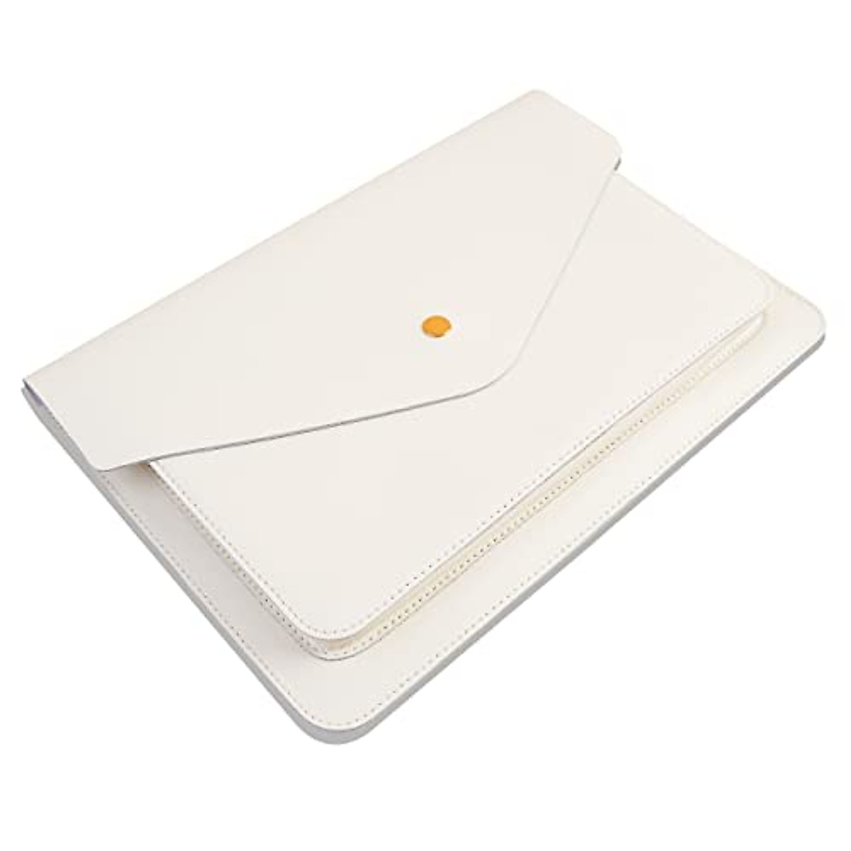 Benfan Leather Laptop Sleeve 13 Inch Compatible for 2022 13inch MacBook Air M2,13 MacBook Pro M2, Surface Pro 3 4 5 6 7, Dell XPS 13 Color White