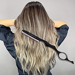 Professional Hair Styling Thinning Texturizing Cutting Feather Razor + 10 Replacement Blades Stainless Steel Black Color