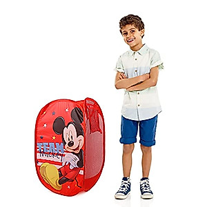 Mickey Pop Up Hamper with Durable Carry Handles, 21" H x 13.5" W X 13.5" L