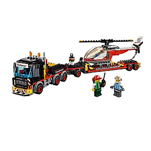 EGO City Heavy Cargo Transport 60183 Toy Truck Building Kit with Trailer, Toy Helicopter and Construction Minifigures for Creative Play (310 Pieces)