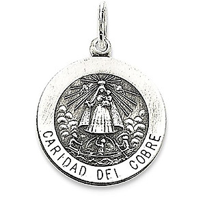 IceCarats 925 Sterling Silver Vintage Caridad Del Cobre Medal Necklace Charm Pendant Only