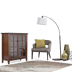 SIMPLIHOME Artisan SOLID WOOD 38 Inch Wide Transitional Medium Storage Cabinet in Russet Brown, For the Living Room, Entryway and Family Room