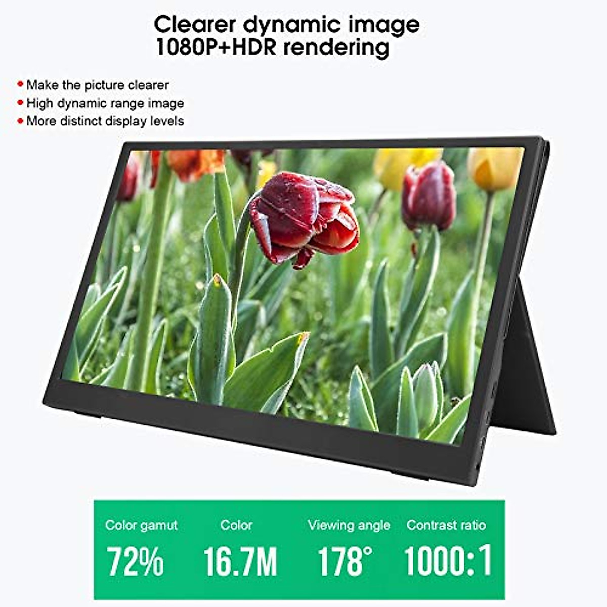 Portable Display Large‑screen Game Playing Freesync Technology Game Console Display Clearer Dynamic Images Lightweight Entertainment for Work Office Home