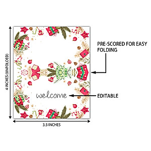 Place Cards for Christmas Party, Editable Name Place Cards, Seating Place Cards for Tables, Tent Style Cards for Wedding, Dinner Party or Any Occasion, Easy Folding, Pack of 25 Escort Cards(A06)