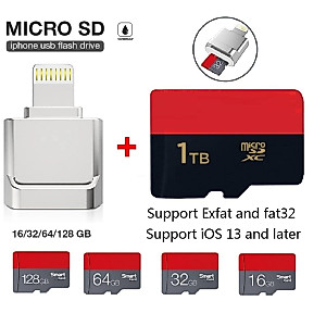 Apple MFi Certified Lightning to Micro SD Card Reader for iPhone, iPad - Supports iOS 13, exFAT & FAT32