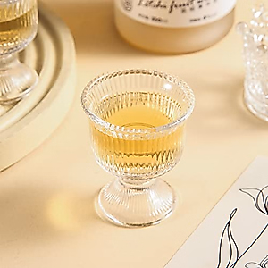 Lysenn Clear Shot Glasses Set of 8 - Elegant Vertical Stripe Tequila Glasses – Premium Quality Espresso Shot Glass Set for Whiskey, Bourbon, Liquor, Cordial – 1.5 oz