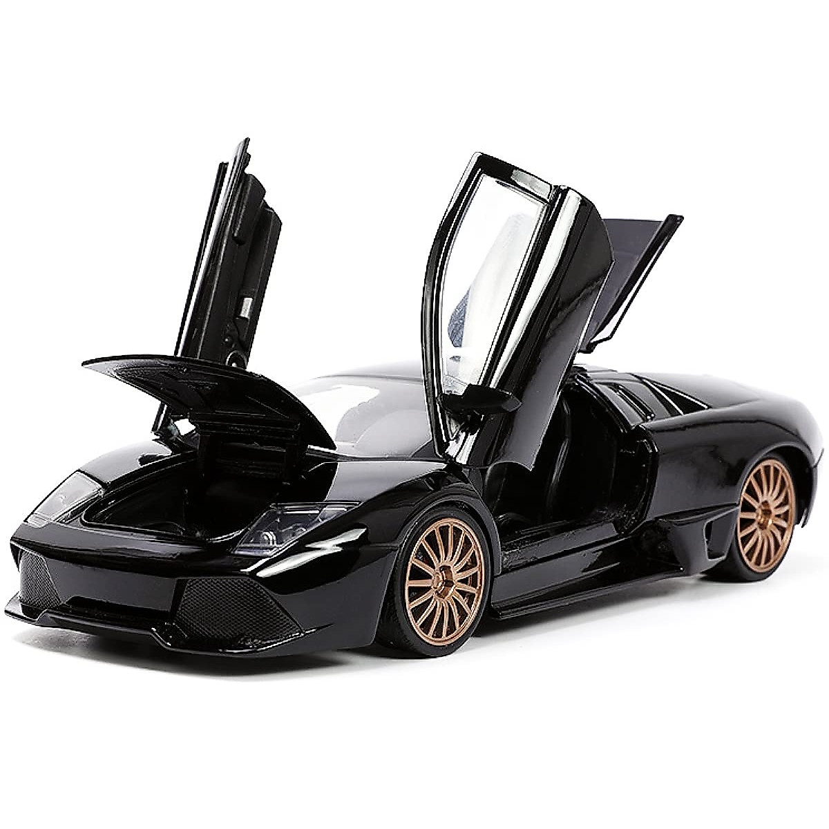 Jada Lamborghini Murcielago LP640 Black with Copper Wheels Hyper-Spec Series 1/24 Diecast Model Car