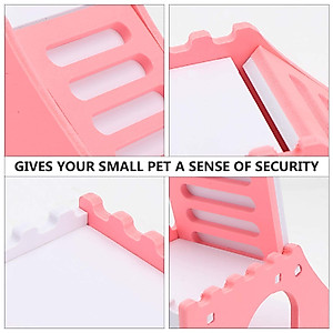 1pc Little Pet Staircase Villa Hamster Habitat Small Hamster Toys Wooden Hamster Hut Novel Hamster House Hamster Villa Pet Supply Small Pets Toys Pet Playing House