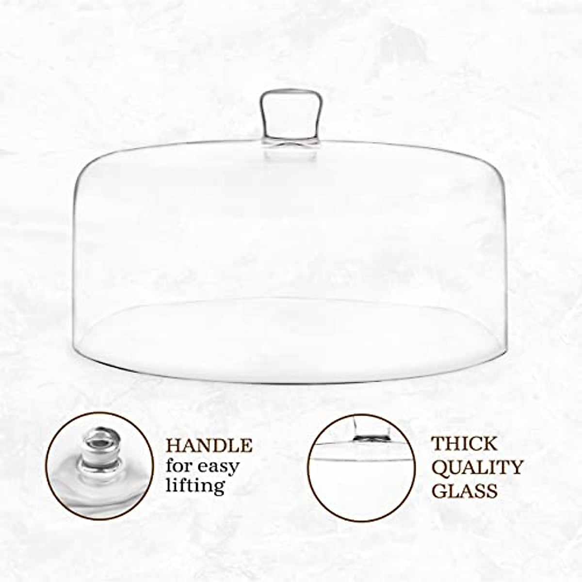 Galashield Glass Cake Dome, Cake Cover Lid for Freshness and Display | 12" Diameter