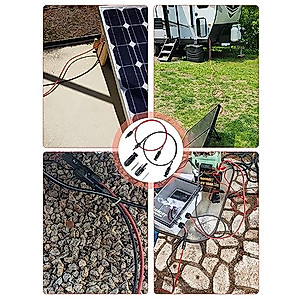 WBGADAM 20FT 10AWG Solar Extension Cable， and 1 Pair of Solar Y Branch Parallel Connectors, Included Extra Free Pair of Connectors, (20Feet Red + 20Feet Black) Connector Kit Made of Pure Copper