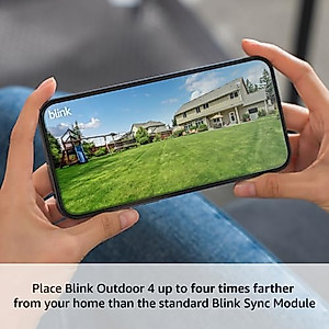 Blink Outdoor 4 + Sync Module XR — Wire-free smart security camera, two-year battery, go up to 400 feet from your home with extended range — 1 camera system