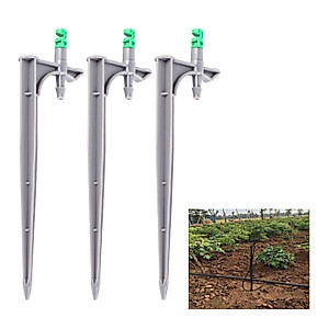 Garden Irrigation System, Adjustable Irrigation Dripper 20Pcs/Bag Irrigation Dripper with Ground Insert Fruit Tree Drip Irrigation Emitters for 1/4" Drip Irrigation Tubing(180 Degrees with Plunger)