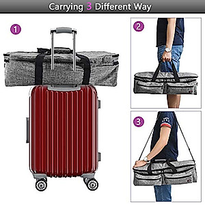 Suteck Double-Layer Carrying Bag for Cricut Explore Air (Air2), Tote Bag Compatible with Cricut Maker, Silhouette Cameo 3, Gray