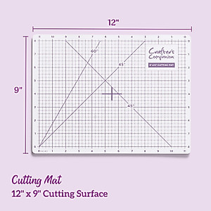 Crafter's Companion Cutting Mat for Paper and Card Crafting & Cutting Projects-12 x 9 Inch, Clear