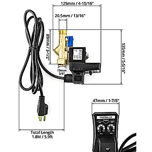 QWORK Automatic Gas Tank Valve with US Plug - Suitable for Gas Tanks, Drip Legs, and Compressed Air System Components - AC 110V Power Supply - 1/2" Valve Size Electronic Drain Valve