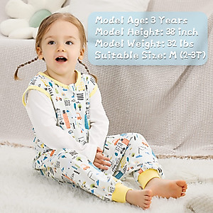 WONDAY Toddler Sleep Sack, Sleep Sack 2t-3t, Sleep Sack Baby Wearable Blanket, Sleeping Bag Summer Toddler Baby Sleep Sacks with Feet, Sleeveless Soft Toddler Sleeping Sack