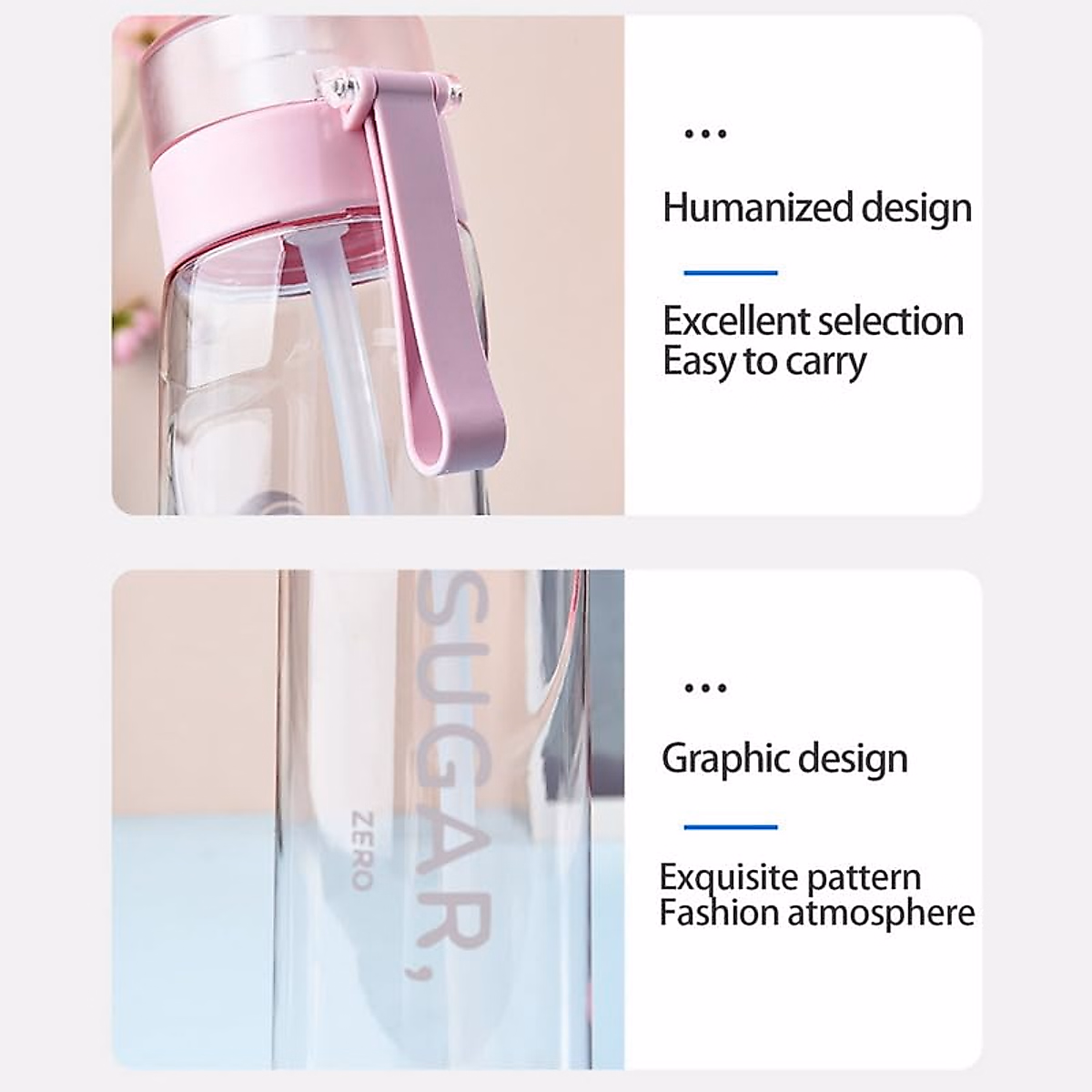 ZHSDHF Fruit Scent Air Water Bottle with 6 Radom Flavor Pods Upgrades Water Bottle Drinking Experience,Tritan,Sports Water Cup,BPA Free,Suitable for Outdoor Sports, Gifts From Friends, Birthday Gifts