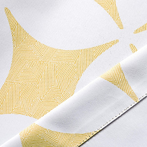 DriftAway Amelia Retro Geo Pattern Round Circle Star Print Blackout Valance Rod Pocket Curtain Single 52 Inch by 18 Inch Plus 2 Inch Header Yellow