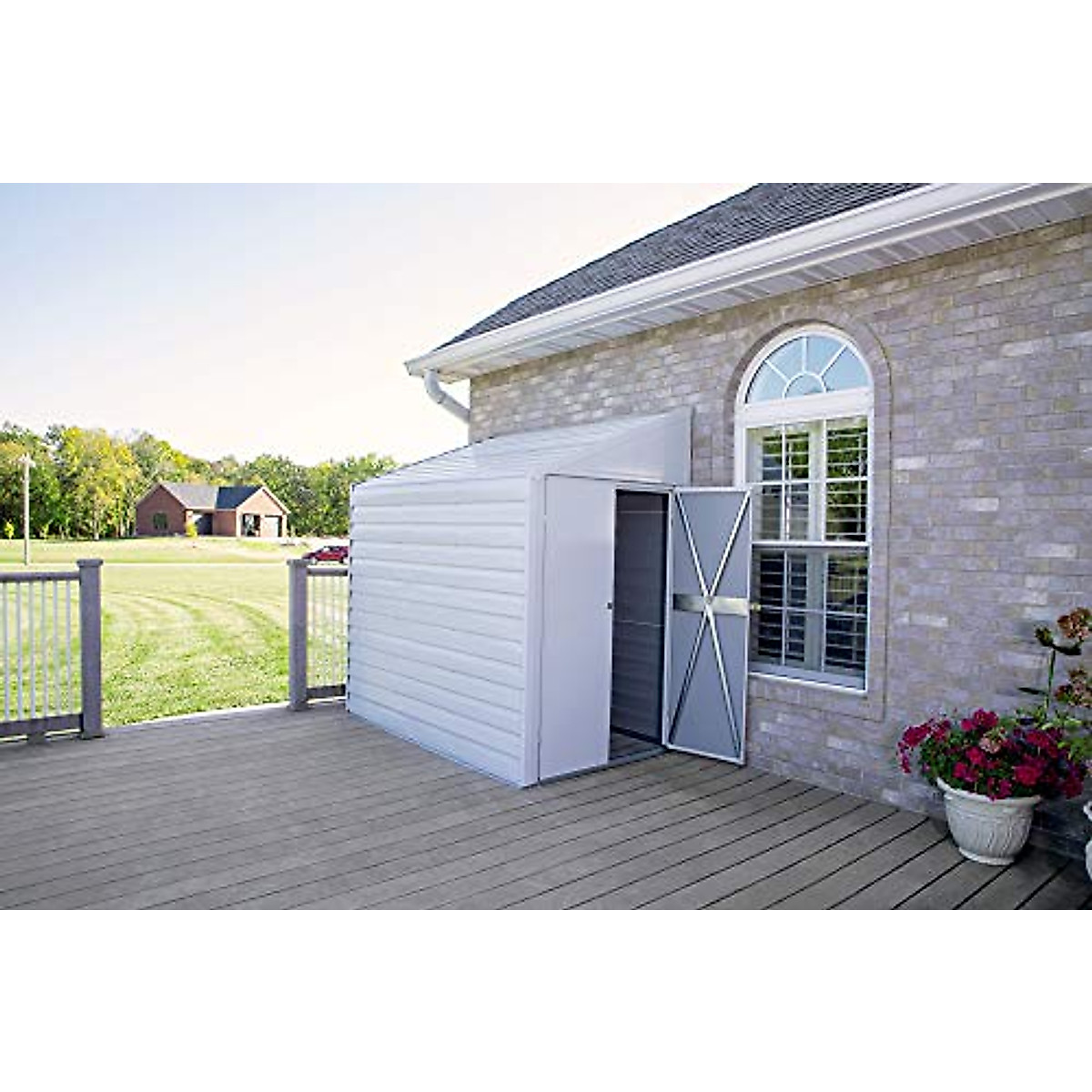 Arrow Shed 4' x 7' Yardsaver Compact Galvanized Steel Storage Shed with Pent Roof