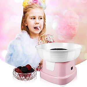 Jahy2Tech Cotton Candy Machine Portable Cotton Candy Makers for Kids Birthday Family Party Christmas Gift with 10 Sticks&1 Spoon Pink