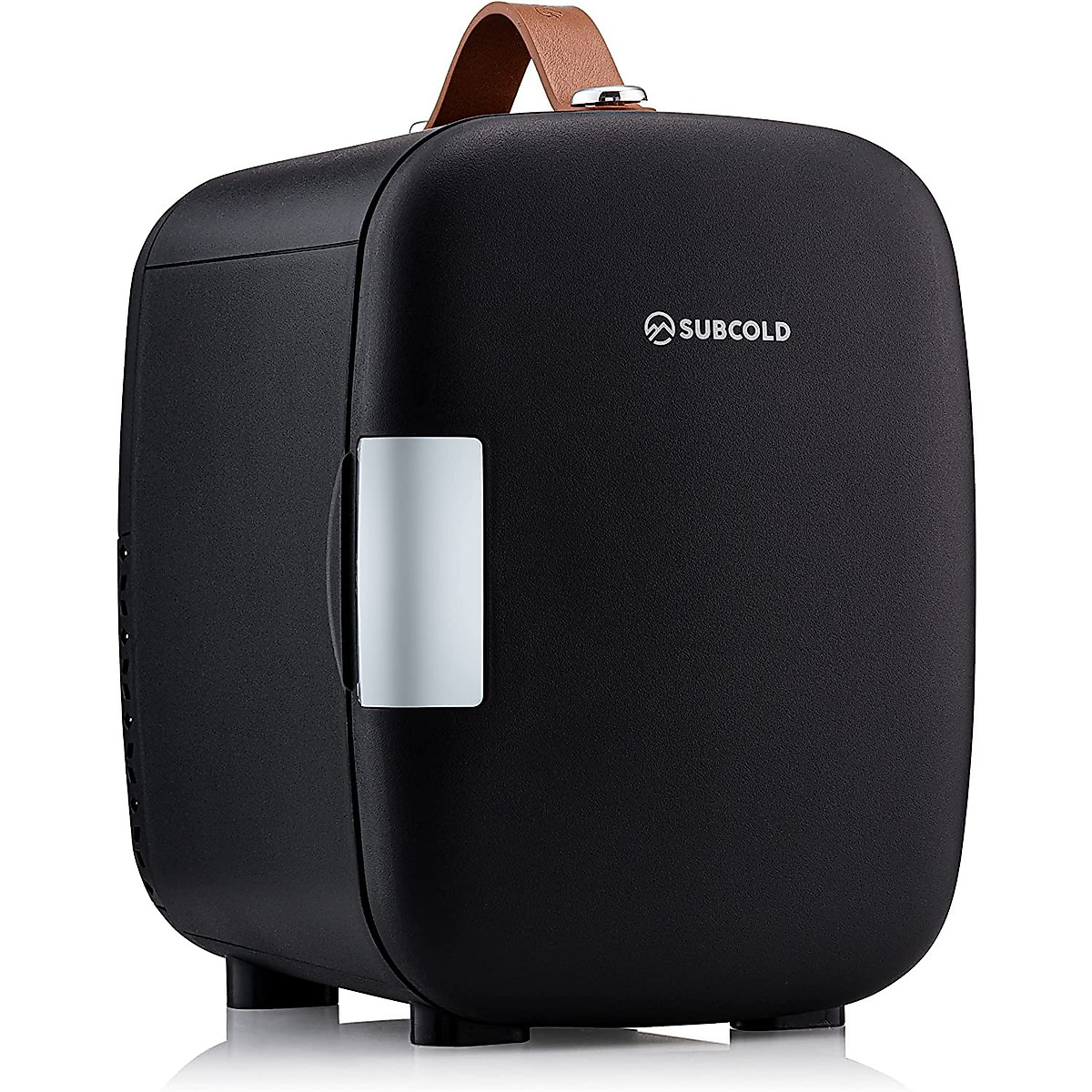Subcold Pro4 Luxury Mini Fridge Cooler 4 Litre / 6 Cans AC & Exclusive USB ECO Power Option | Portable Small Refrigerator For The Office, Bedroom, Car, Travel, Skincare & Cosmetic (Black)