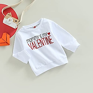 Baby Girl Boy Long Sleeve Sweatshirt Crewneck Oversize Pull On Top Fall Winter Spring Cute Baby Clothes (White,6-12 Months)