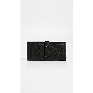 Madewell Women's The Leather Post Wallet, True Black, One Size