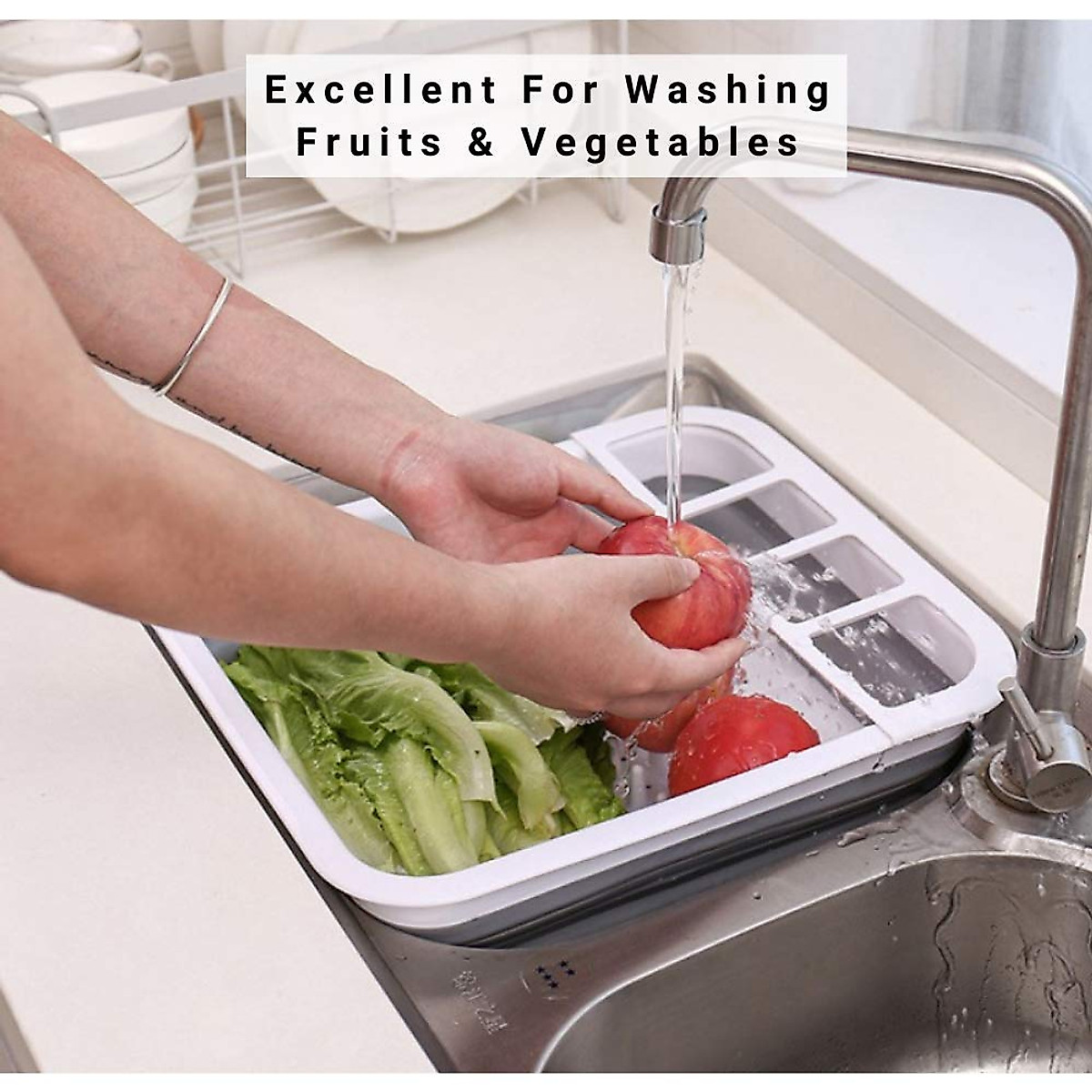 Dish Rack | Easy to Use | Collapsible | Compact & Portable Multi-Functional Dish & Vegetable Washing Basket