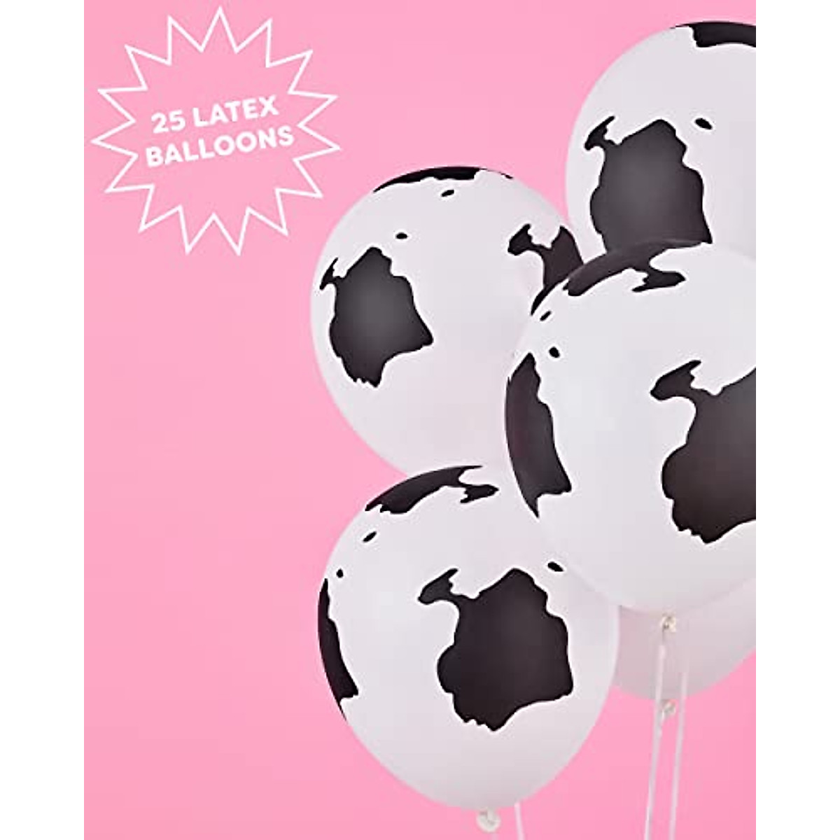 xo, Fetti Cow Print Latex Balloons - 25 pk, 12" | Bachelorette Party Decorations, Last Rodeo, Bridal Shower, Birthday Party, Baby Shower