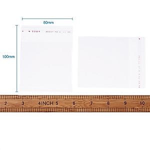 Fashewelry 1000Pcs Clear Plastic Cello Treat Bags Self Sealing OPP Cellophane Poly Bags 3x3" Sealed Size for Wedding Party Candy Cookies Soap Candle