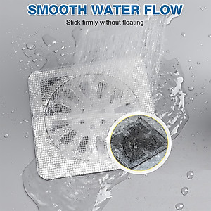 30 Pcs Floor Drain Stickers, 4" X 4" Disposable Shower Floor Drain Cover, Shower Drain Hair Catcher Mesh Stickers for Kitchen Sink, Bathroom, Laundry