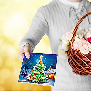 ycyingcheng Diamond Painting Christmas Cards, 5D DIY Diamond Painting Greeting Card Postcard Birthday Xmas Thanksgiving Easter Gifts