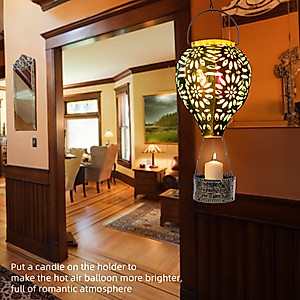 Venniy Solar Hot Air Balloon Lantern, Hanging Solar Lantern Outdoor Waterproof Decorative Metal LED Lantern Solar Lights for Trees Patio Garden Yard Porch Decor, Multi-Color