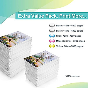 Miss Deer Compatible GI-290 Refill Ink Bottle Replacement for Canon 290 GI290 for Canon PIXMA G4200 G3200 G4210 G2200 G1200 Printers (2 Black 1 Cyan 1 Magenta 1 Yellow) 5-Pack